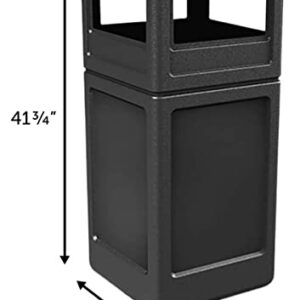 Commercial Zone-73290199 PolyTec 42 Gallon Square Waste Container with Dome Lid Color: Black