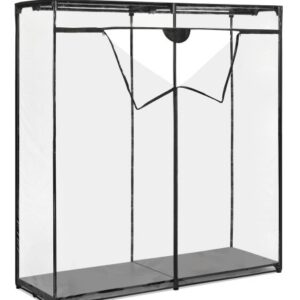 Whitmor Extra Wide Clothes Closet - Freestanding Garment Organizer with Clear Cover