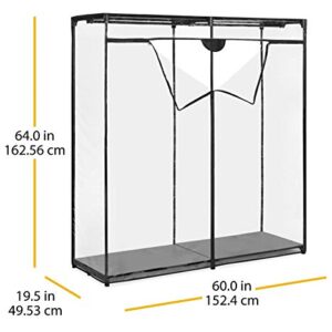 Whitmor Extra Wide Clothes Closet - Freestanding Garment Organizer with Clear Cover