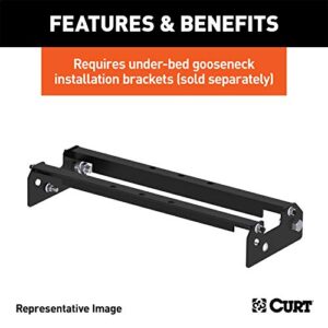 CURT 61052 Over-Bed Folding Ball Gooseneck Hitch, 30,000 lbs, 2-5/16-Inch Ball , Black