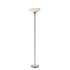 adesso 5120-22 metropolis 300w torchiere, floor lamp, chrome finish