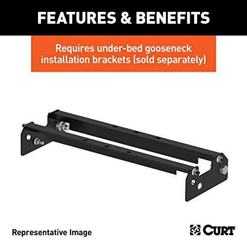 CURT 65500 Over-Bed Flat Plate Gooseneck Hitch, 30,000 lbs, 2-5/16-Inch Ball , Black