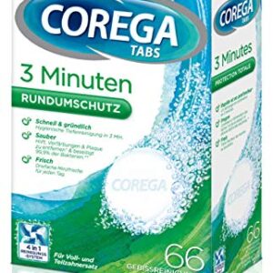 Corega Rapid Denture/Third Teeth Cleaning Sticks, 1x66 Teething Cleaning Tablets - Cleaning in 3 Minutes