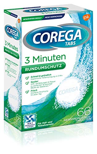 Corega Rapid Denture/Third Teeth Cleaning Sticks, 1x66 Teething Cleaning Tablets - Cleaning in 3 Minutes