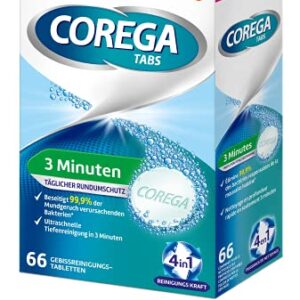 Corega Rapid Denture/Third Teeth Cleaning Sticks, 1x66 Teething Cleaning Tablets - Cleaning in 3 Minutes