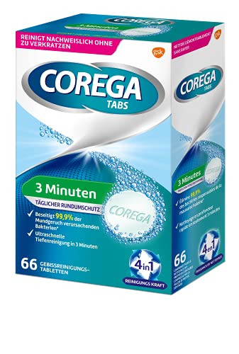 Corega Rapid Denture/Third Teeth Cleaning Sticks, 1x66 Teething Cleaning Tablets - Cleaning in 3 Minutes