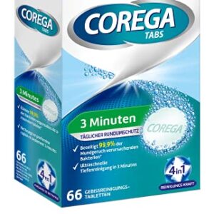 Corega Rapid Denture/Third Teeth Cleaning Sticks, 1x66 Teething Cleaning Tablets - Cleaning in 3 Minutes