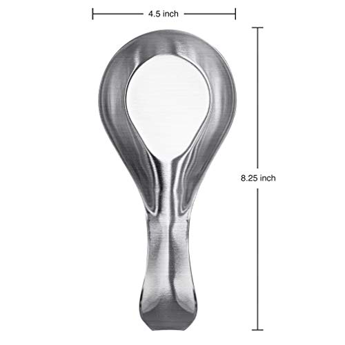 Oggi Stainless Steel Spoon Rest, 8.25 inch by 4.5 inch (7048.)