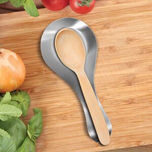 Oggi Stainless Steel Spoon Rest, 8.25 inch by 4.5 inch (7048.)