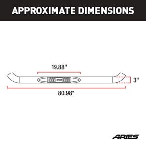 ARIES 204041-2 3-Inch Round Polished Stainless Steel Nerf Bars, No-Drill, Select Chevrolet, GMC C2500, C3500, K2500, K3500