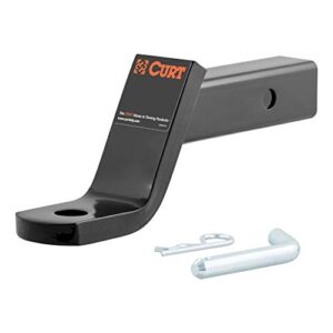 curt 45052 class 3 trailer hitch ball mount and pin, fits 2-inch receiver, 7,500 lbs, 1-inch hole, 4-inch drop, 2-in rise