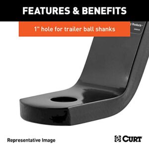 CURT 45040 Class 3 Trailer Hitch Ball Mount, Fits 2-Inch Receiver, 7,500 lbs, 1-Inch Hole, 2-In Drop, 3/4-Inch Rise