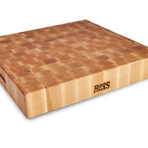 John Boos Block CCB183-S Classic Reversible Maple Wood End Grain Chopping Block, 18 Inches x 18 Inches x by 3 Inches