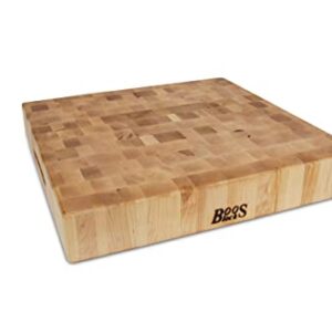 John Boos Block CCB183-S Classic Reversible Maple Wood End Grain Chopping Block, 18 Inches x 18 Inches x by 3 Inches