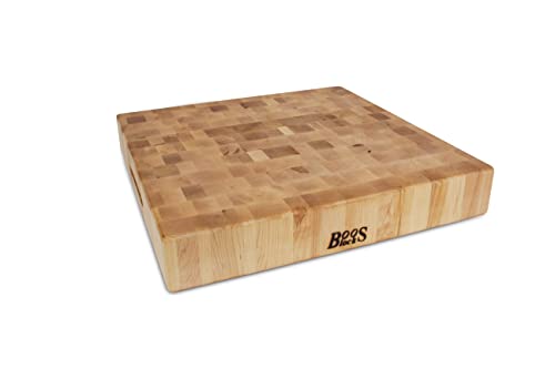 John Boos Block CCB183-S Classic Reversible Maple Wood End Grain Chopping Block, 18 Inches x 18 Inches x by 3 Inches