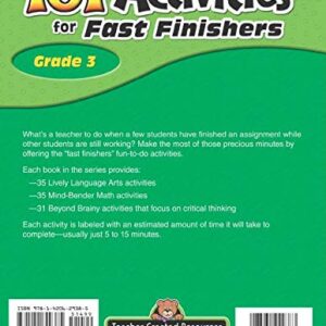 101 Activities For Fast Finishers Grade 3: Grade 3