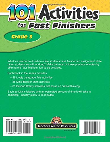 101 Activities For Fast Finishers Grade 3: Grade 3