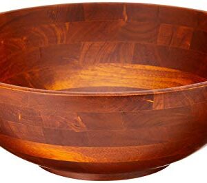 Lipper International Cherry Finished Footed Serving Bowl for Fruits or Salads, Large, 13.75" Diameter x 5" Height, Single Bowl