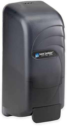 San Jamar S890TBK Oceans Universal Liquid Soap Dispenser, 4 1/2 x 4 3/8 x 10 1/2, 800mL, Black