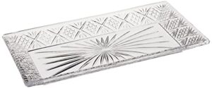 godinger dublin rectangular crystal tray, 12 inch x 6.5 inch