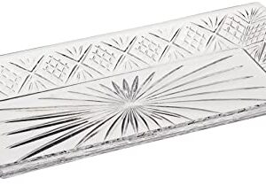 Godinger Dublin Rectangular Crystal Tray, 12 Inch x 6.5 Inch