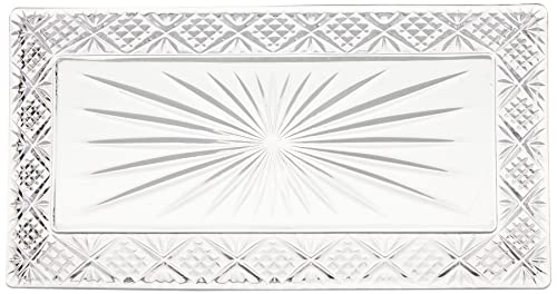 Godinger Dublin Rectangular Crystal Tray, 12 Inch x 6.5 Inch