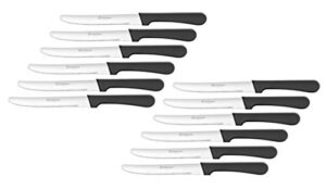 cuisinox black handle stainless steel steak knives, set of 12