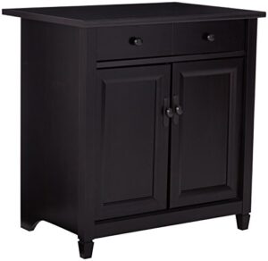 sauder 408696 edge water utility cart/stand, l: 28.19″ x w: 19.45″ x h: 29.02″, estate black finish