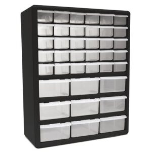 Homak Parts Organizer, Black, 39 Drawers