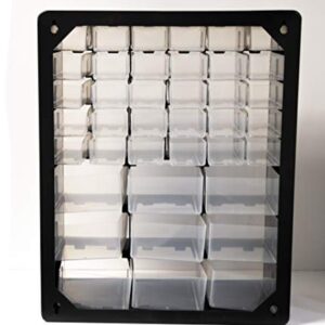 Homak Parts Organizer, Black, 39 Drawers