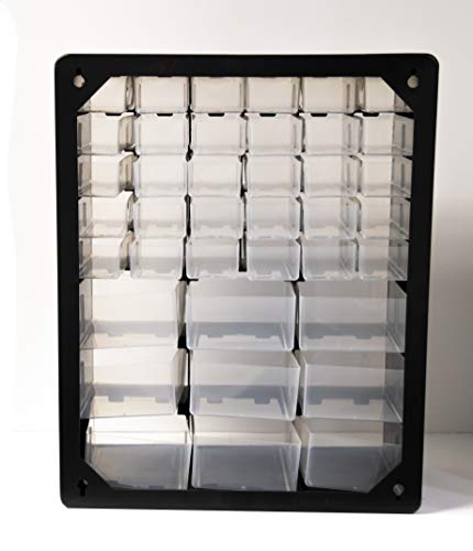 Homak Parts Organizer, Black, 39 Drawers