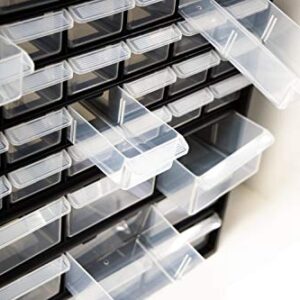 Homak Parts Organizer, Black, 39 Drawers