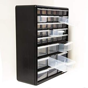 Homak Parts Organizer, Black, 39 Drawers