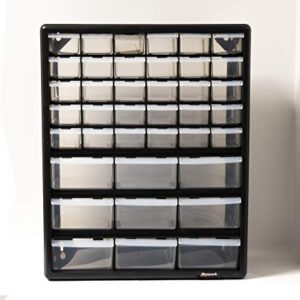 Homak Parts Organizer, Black, 39 Drawers