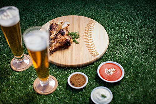 TOSCANA - a Picnic Time brand Home Run Baseball Cheese Board, Novelty Charcuterie Board, Serving Platter - Cheese Boards Charcuterie Boards, Wood Cutting Board, (Bamboo)