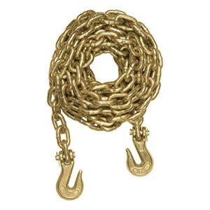 curt 80309 14-foot transport binder chain, 3/8-inch clevis hooks, 26,400 lbs break strength, load tie-down, trailer, flatbed