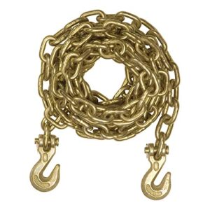 curt 80306 16-foot transport binder chain, 5/16-inch clevis hooks, 18,800 lbs break strength, load tie-down, trailer, flatbed