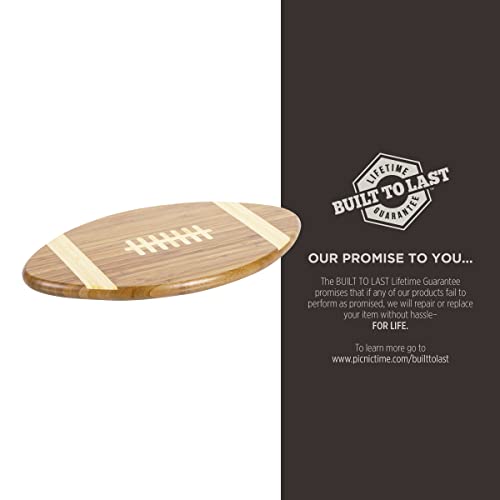 TOSCANA - a Picnic Time brand Touchdown Football Cheese Board, Novelty Charcuterie Board, Serving Platter, Cheese Boards Charcuterie Boards, Wood Cutting Board, (Bamboo)