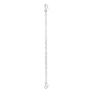 CURT 80030 48-Inch Trailer Safety Chain with 7/16-In S-Hooks, 5,000 lbs Break Strength , White