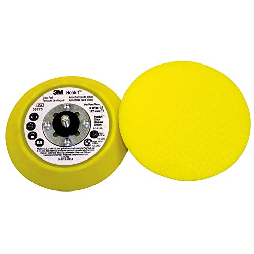 3M Hookit Disc Pad 05775, 5 in x 3/4 in 5/16-24 External, Yellow