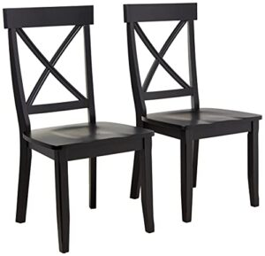 homestyles bishop dining chair pair, 18-4/5″ w, 22-1/4″ d, 38-3/8″ h, black