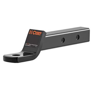 curt 45220 dual length trailer hitch ball mount, 7-1/2-inch or 10-1/2-inch length, fits 2-inch receiver, 7,500 lbs, 1-inch hole, 2-in drop, 3/4-inch rise