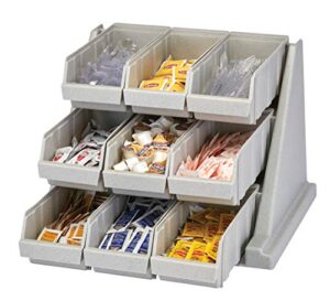 cambro 9rs9480 versa speckled gray 9-bin organizer rack case of 1