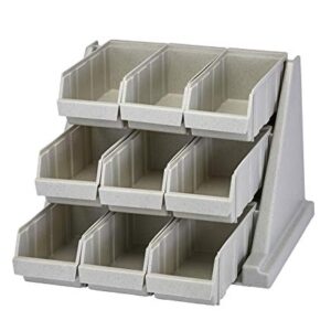 Cambro 9RS9480 Versa Speckled Gray 9-Bin Organizer Rack Case of 1