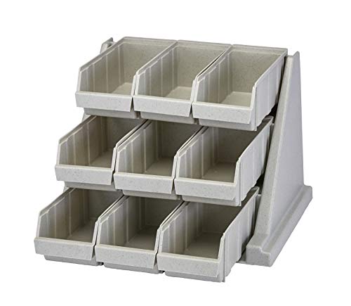 Cambro 9RS9480 Versa Speckled Gray 9-Bin Organizer Rack Case of 1