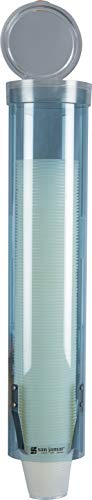 San Jamar Plastic Pull-Type Water Cup Dispenser, 16 Inches, Blue, (Pack of 24)