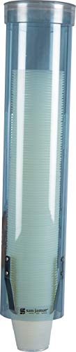 San Jamar Plastic Pull-Type Water Cup Dispenser, 16 Inches, Blue, (Pack of 24)