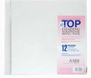 mcs mbi 12×12 inch scrapbook expansion page refills, 6 count (899676) 12 pages.