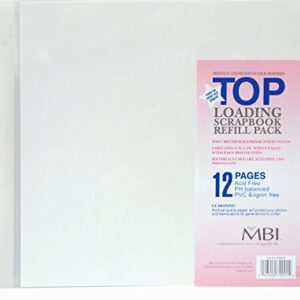 MCS MBI 12x12 Inch Scrapbook Expansion Page Refills, 6 Count (899676) 12 pages.