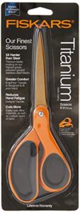 fiskars 01-004244j premier softgrip titanium straight adult scissors, 8 inch, orange